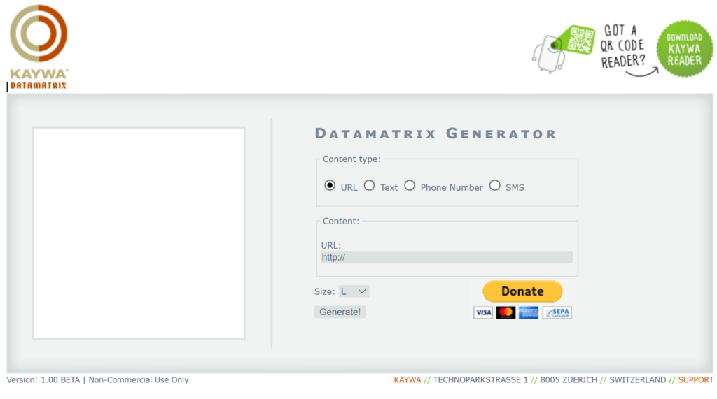 【インストール不要】無料でデータマトリクスコードを作成するwebサービス | アルパカさんのもふもふした生活